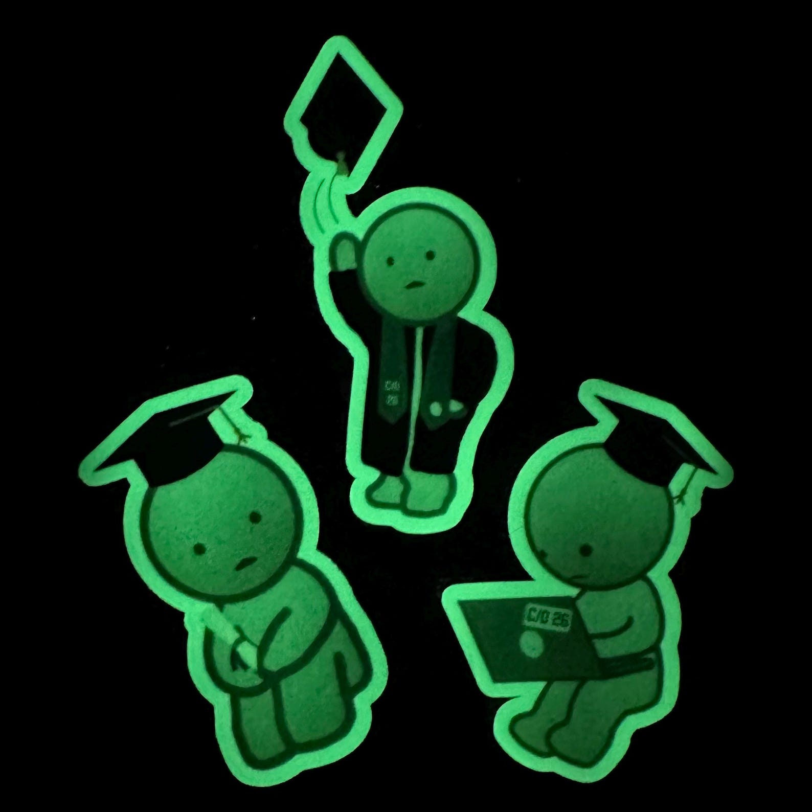 Glow-in-the-dark Smiski Sticker: Graduation Edition (3-pack) (2026) - Etsy