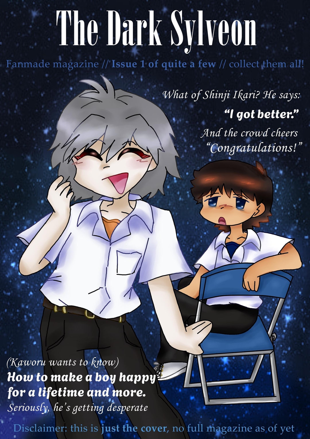 Kaworu Shinji Evangelion Anime Magazine Cover Art Print Anime Wall ...