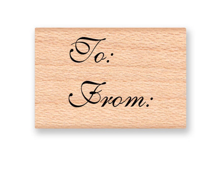To From Rubber Stamp~pretty Script Font~small Tag DIY Crafts~ Wood ...