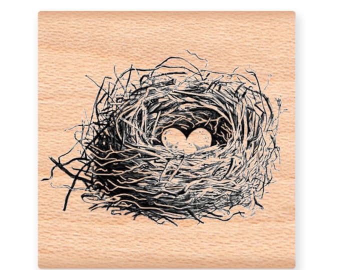 Birds Nest Rubber Stamp~spring Bird Nest~baby Bird Eggs~robins Nest ...