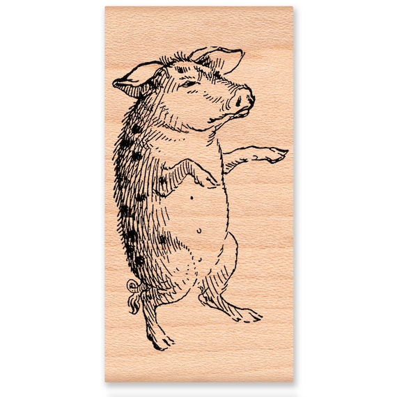 PIG Rubber StampPiggy StampBBQThree Little PigsCrafting | Etsy
