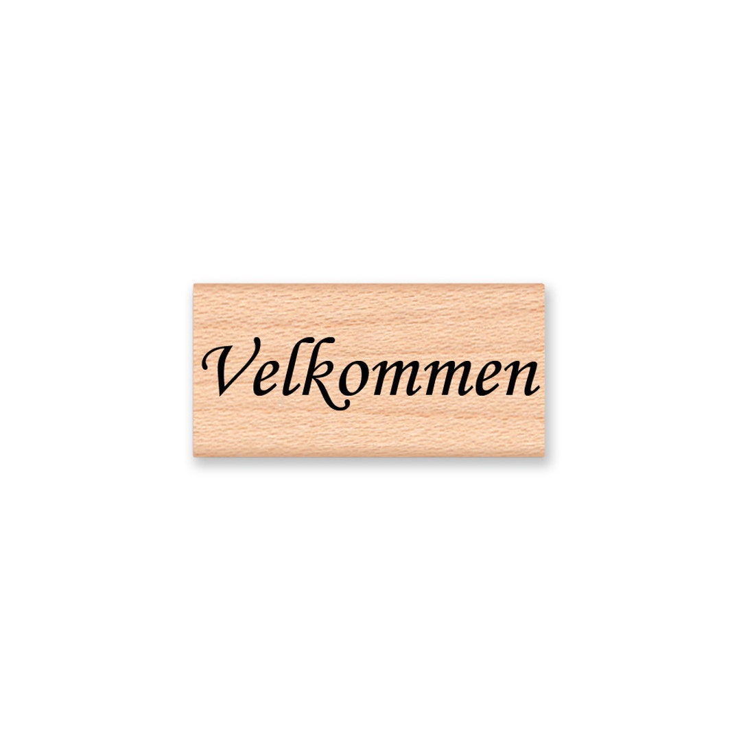 VELKOMMEN (welcome)~rubber Stamp~norwegian Norway Scandinavian~wood ...