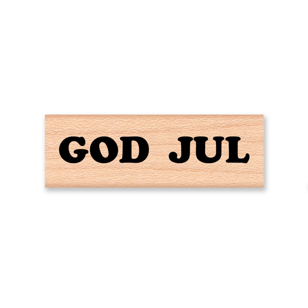 GOD JUL (merry Christmas) - Wood Mounted Rubber Stamp (mcrs 10-09) - Etsy