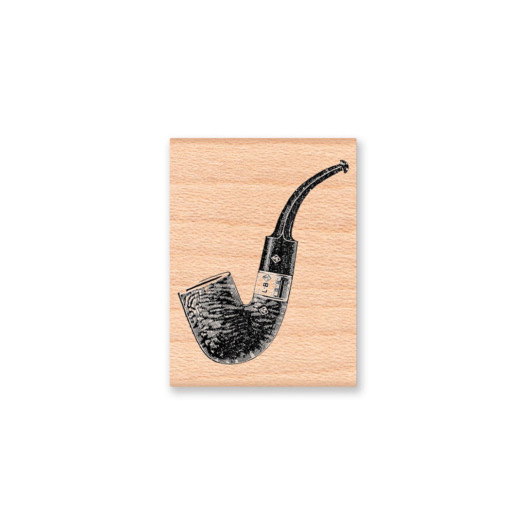 Vintage Pipe~rubber Stamp~smoking Pipe~wood Mounted Rubber Stamp (32-11 ...