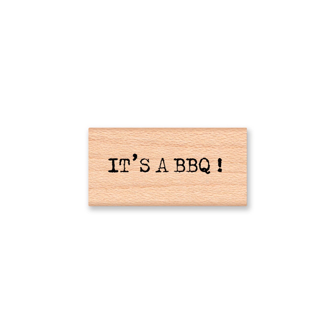 It's a BBQ - Stamp-type Font- Wood Mounted Rubber Stamp - Etsy