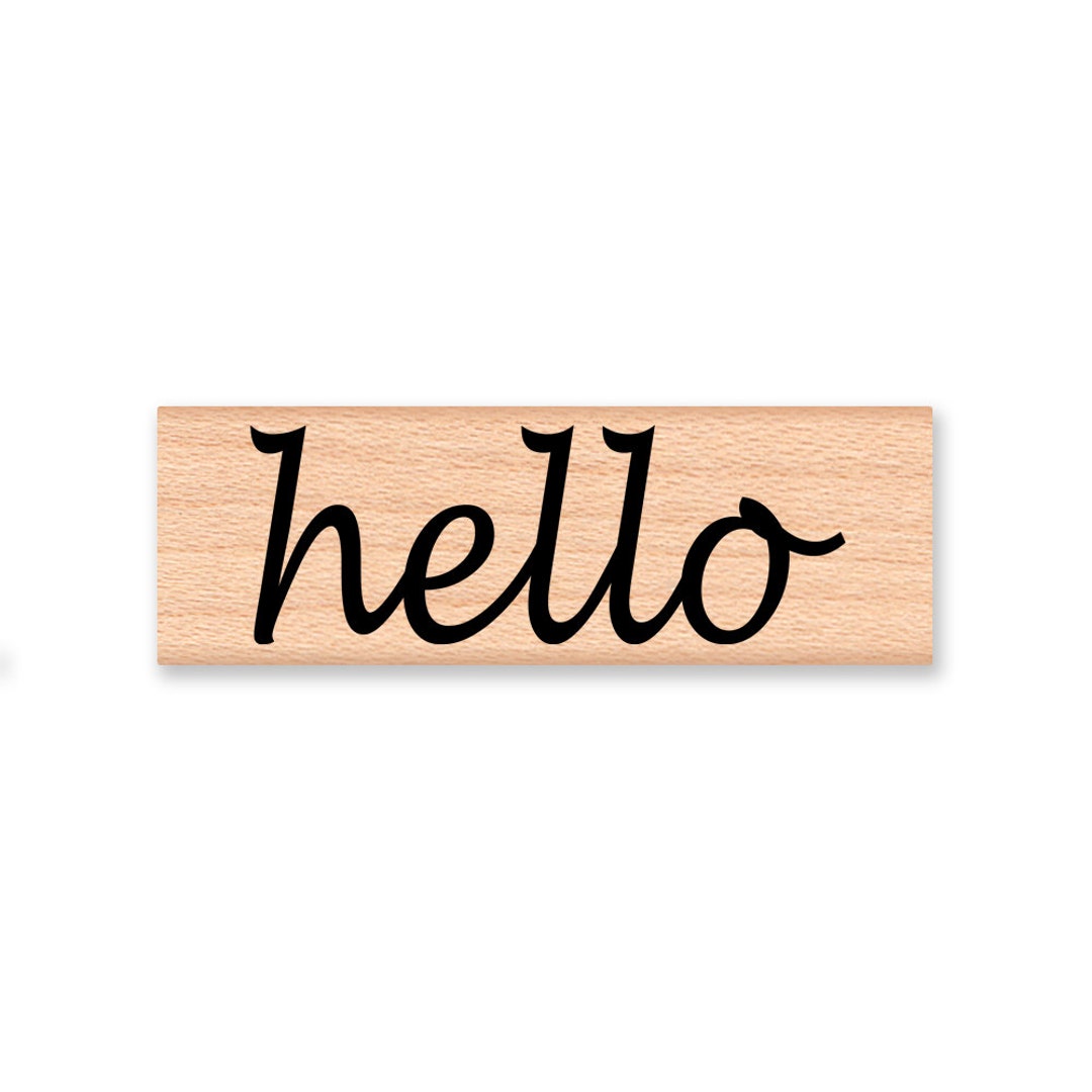 Hello Rubber Stamp~large Stamp~bold Script Font~greeting Stamp for ...