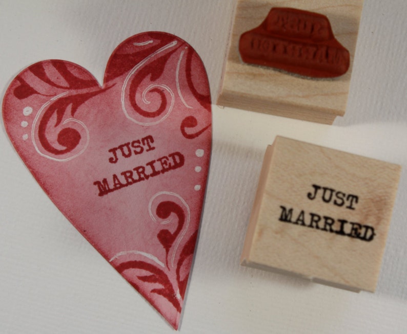 Just Married Stamp Wedding Congratulations Celebration Party Newly ...