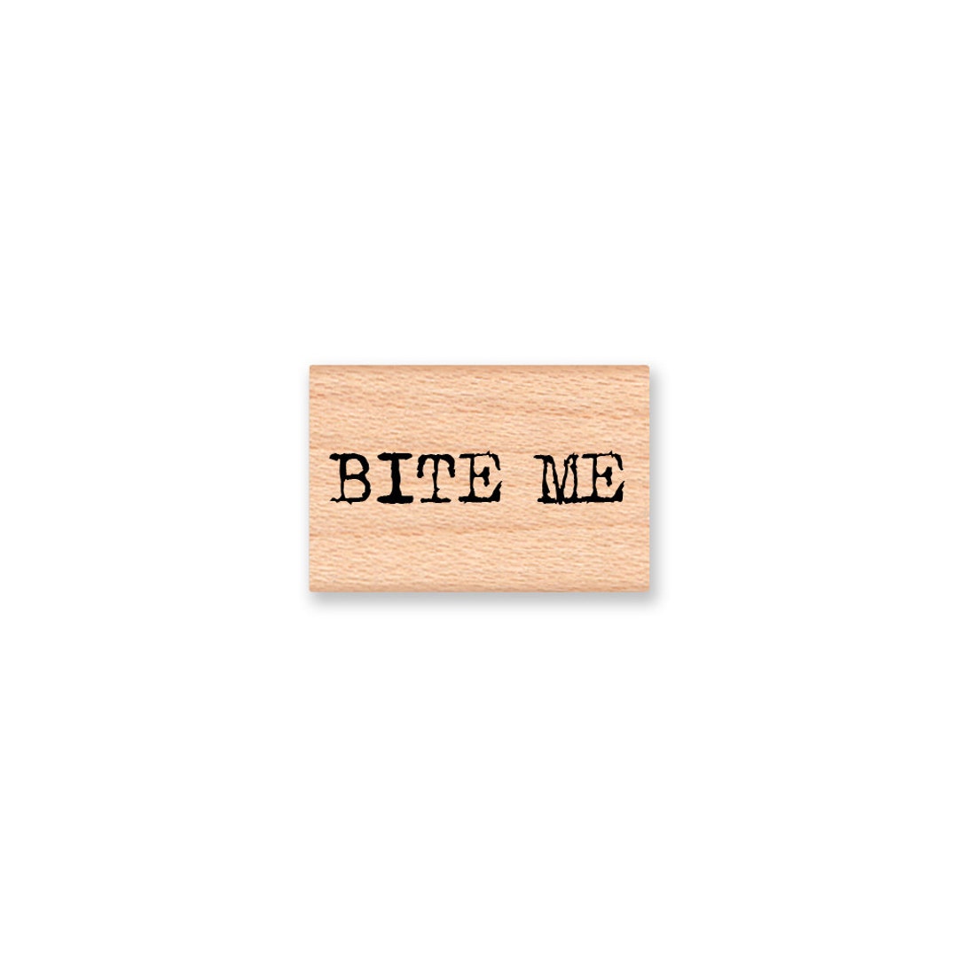 BITE ME Stamp-type Font- Wood Mounted Rubber Stamp - Etsy