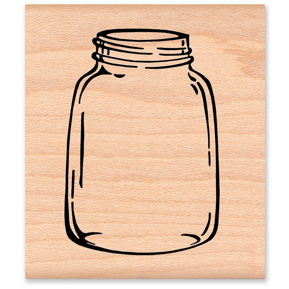 Mason Jar Rubber Stamp~large Stamp~vintage Canning~country Rustic Decor ...