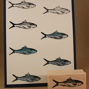 FISH RUBBER Stamp~fishing Stamp~herring~small Fish~ocean Sea Life~lake ...