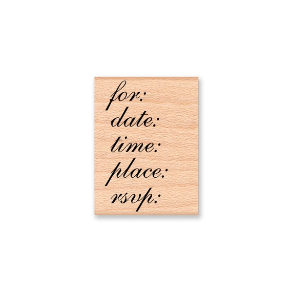 INVITATION RUBBER Stampfor Date Time Place Rsvp Pretty - Etsy