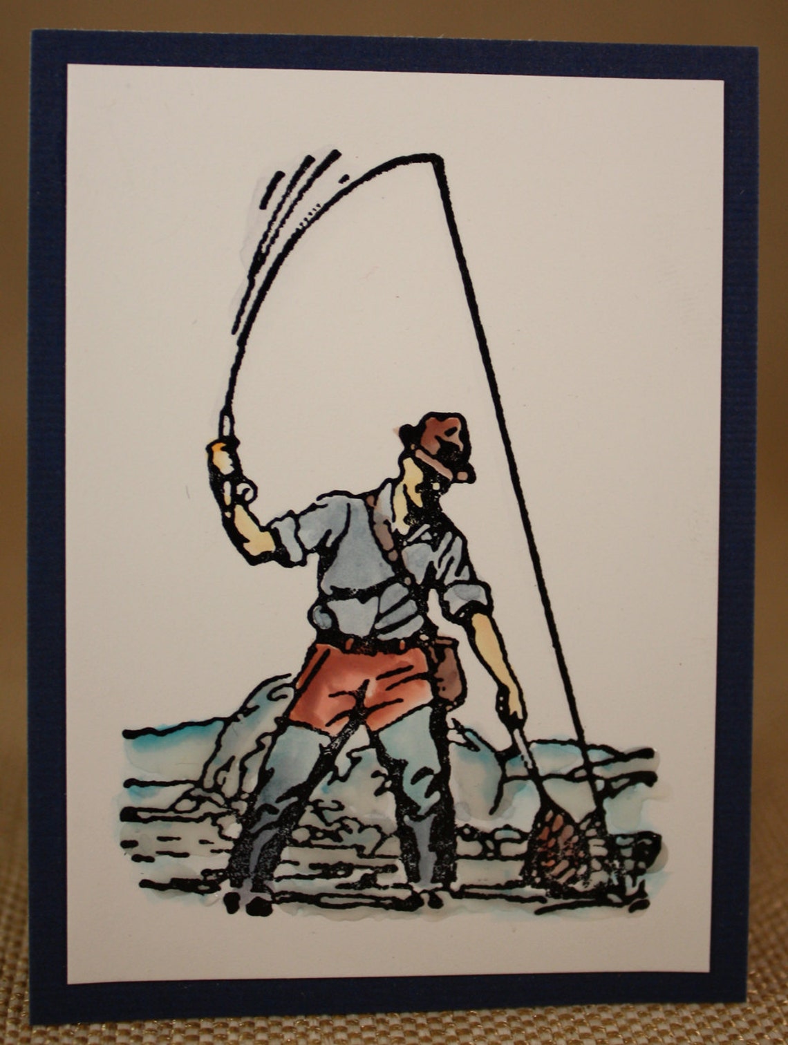 Fishing Stamp Fly Fishermen Fly Fishing Angler Fish Stamp Drawing ...
