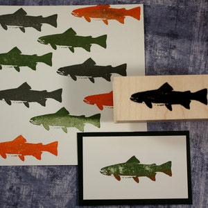 FISH RUBBER Stamp~trout~salmon~silhouette~fishing~lake Life~cabin ...