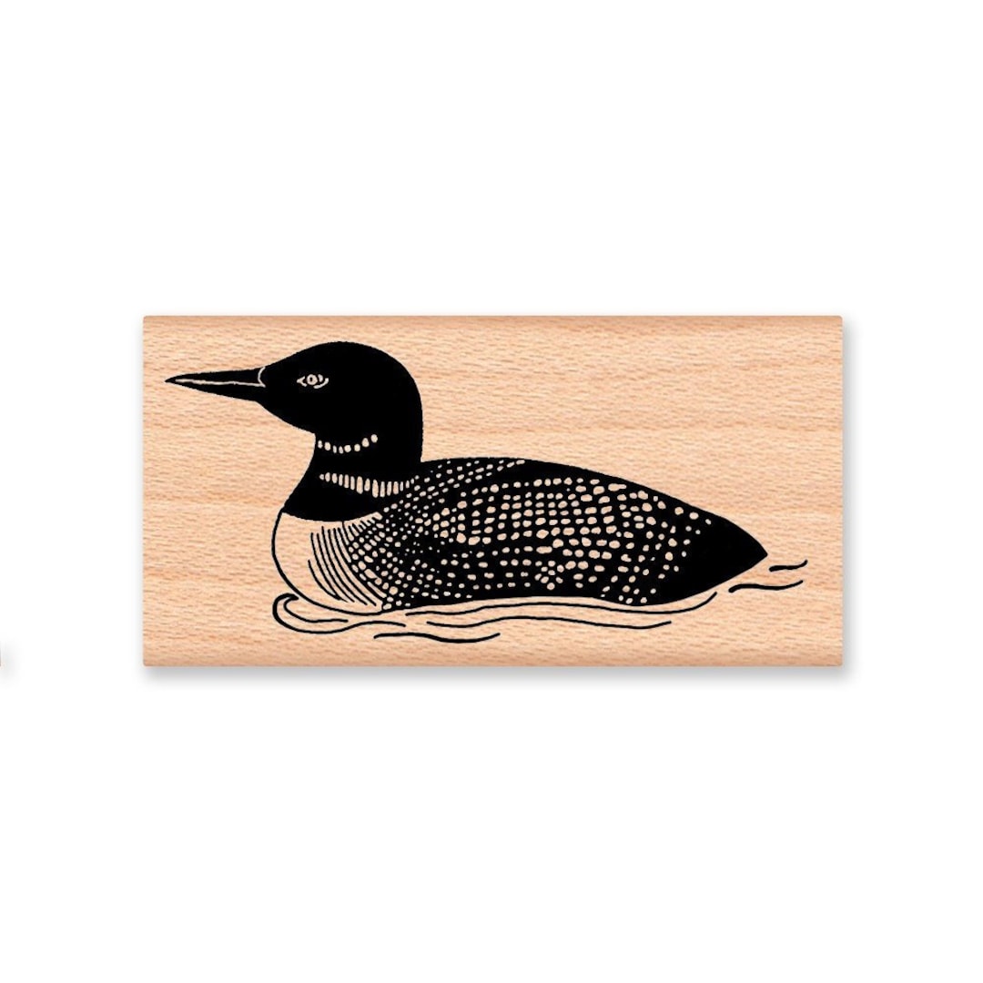 LOON Rubber Stamp~large Loon Stamp~minnesota State Bird~lake Bird~wood ...