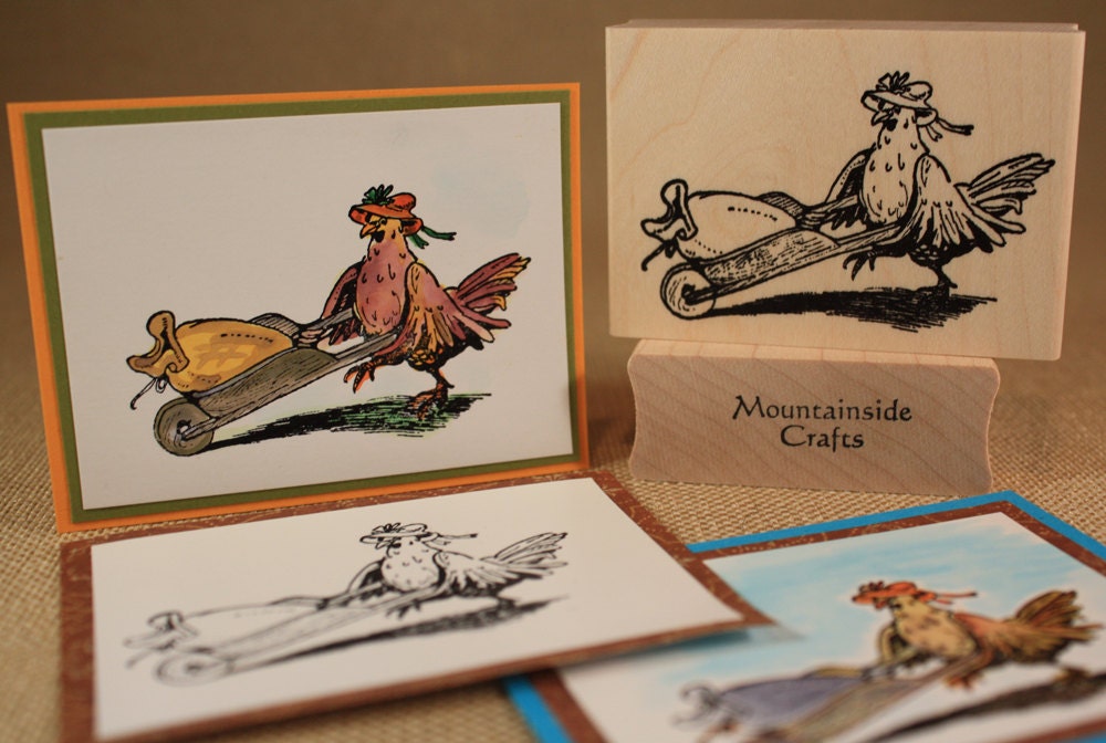 CHICKEN Rubber Stampvintage Hen Chicken Littlehenny - Etsy