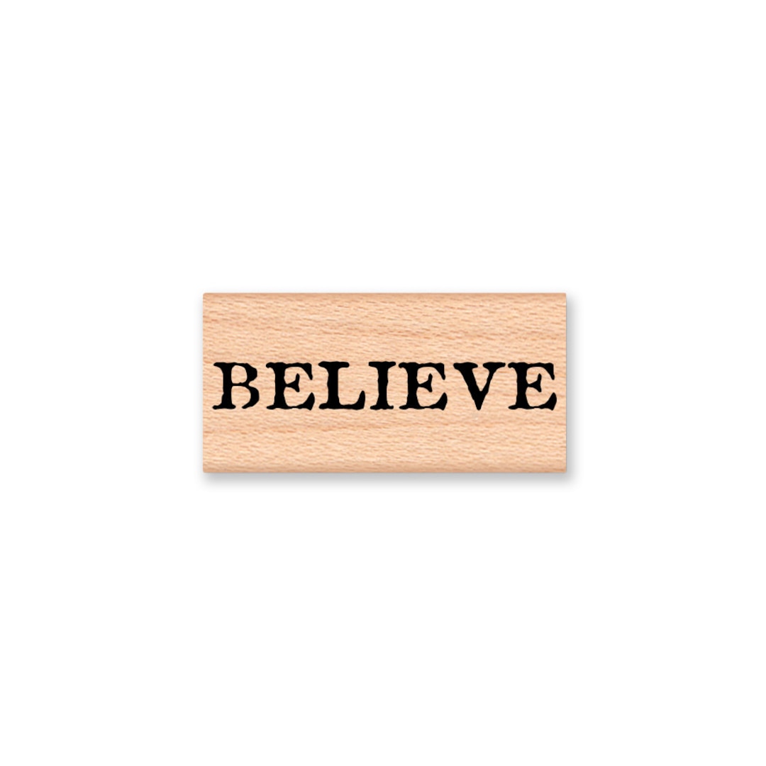 BELIEVE Rubber Stamp~christmas~holiday~santa Clause~wood Mounted Stamp ...