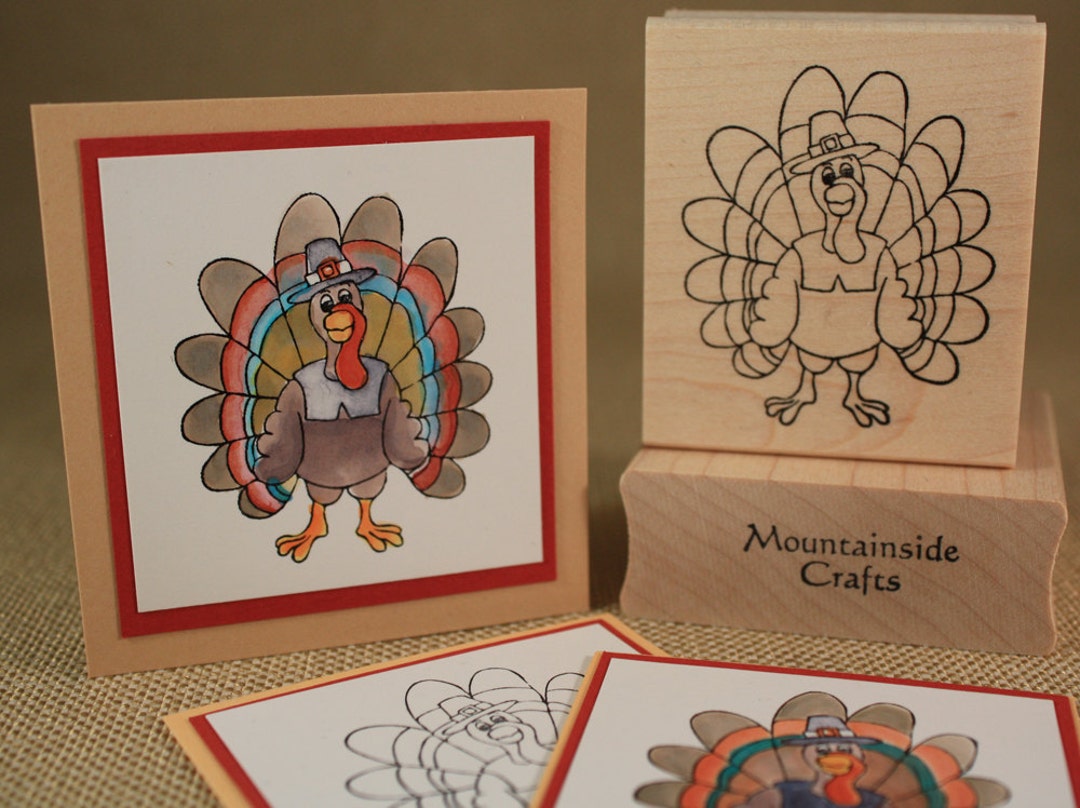 TURKEY Rubber Stamp~thanksgiving Turkey Stamp~turkey Dinner~diy Fall ...
