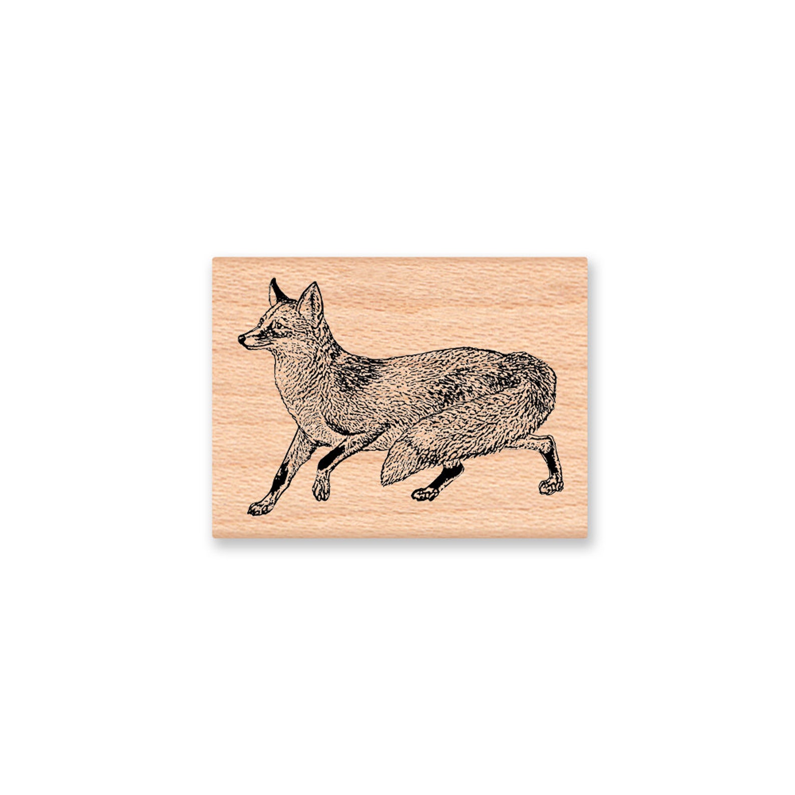 FOX RUBBER Stamptwo Sizes Availablelarge or Smallwood - Etsy