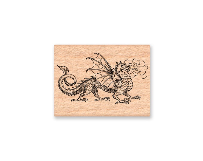 DRAGON RUBBER Stamp~scandinavian Viking Dragon Stamp~mythical Creature ...