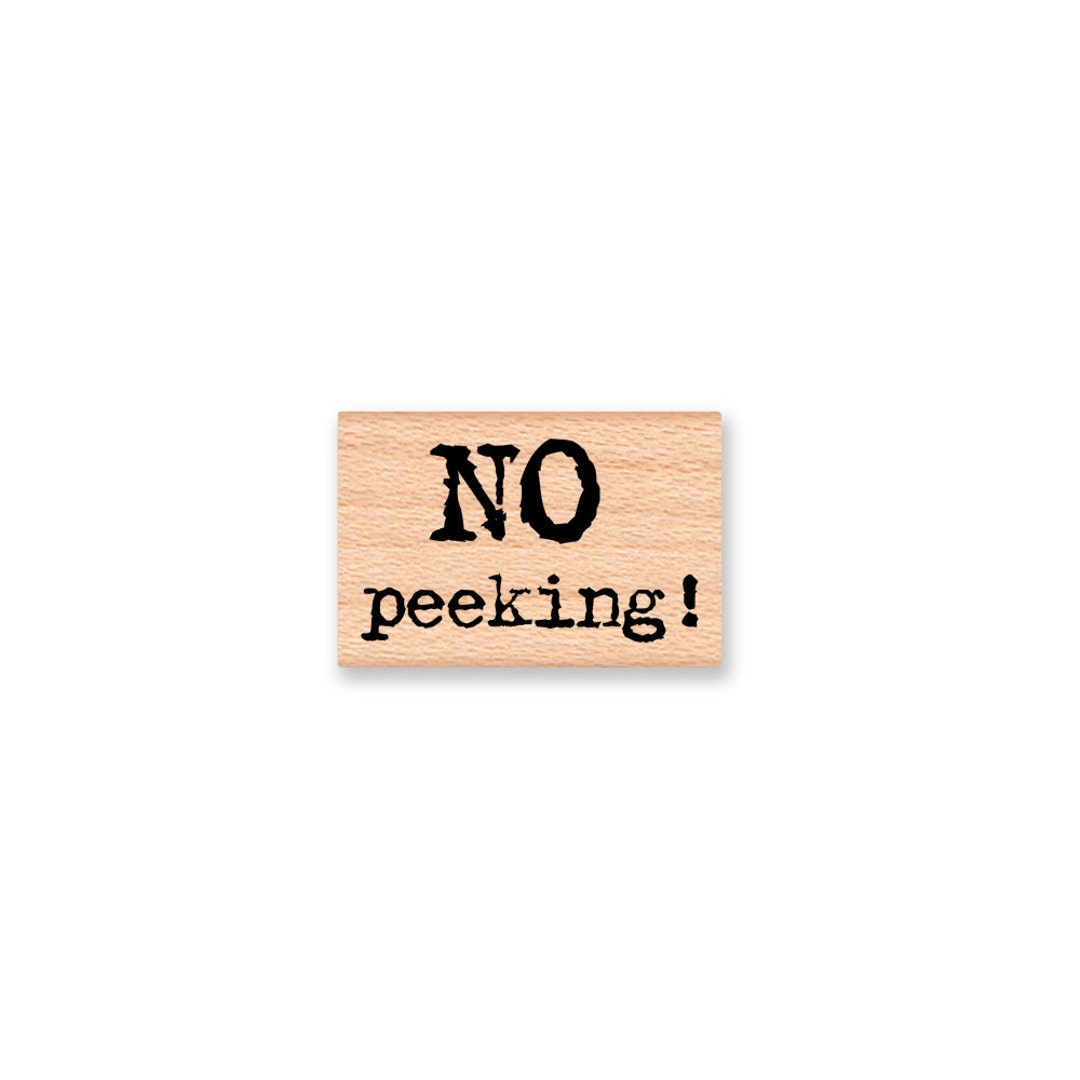 NO Peeking-christmas Stamp-surprise-wood Mounted Rubber Stamp (#33-33 ...
