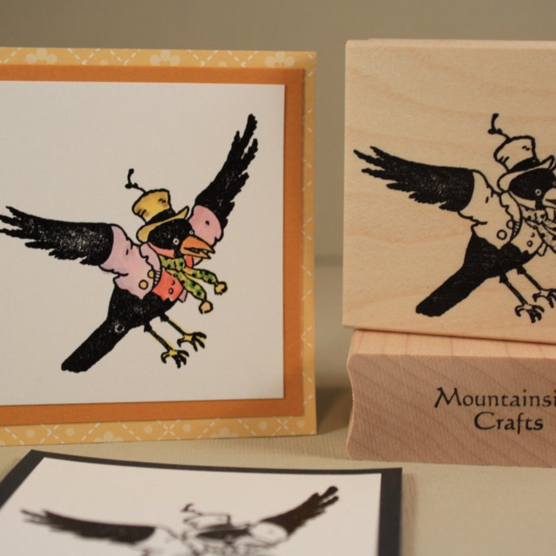 Crow Rubber Stamp - Etsy