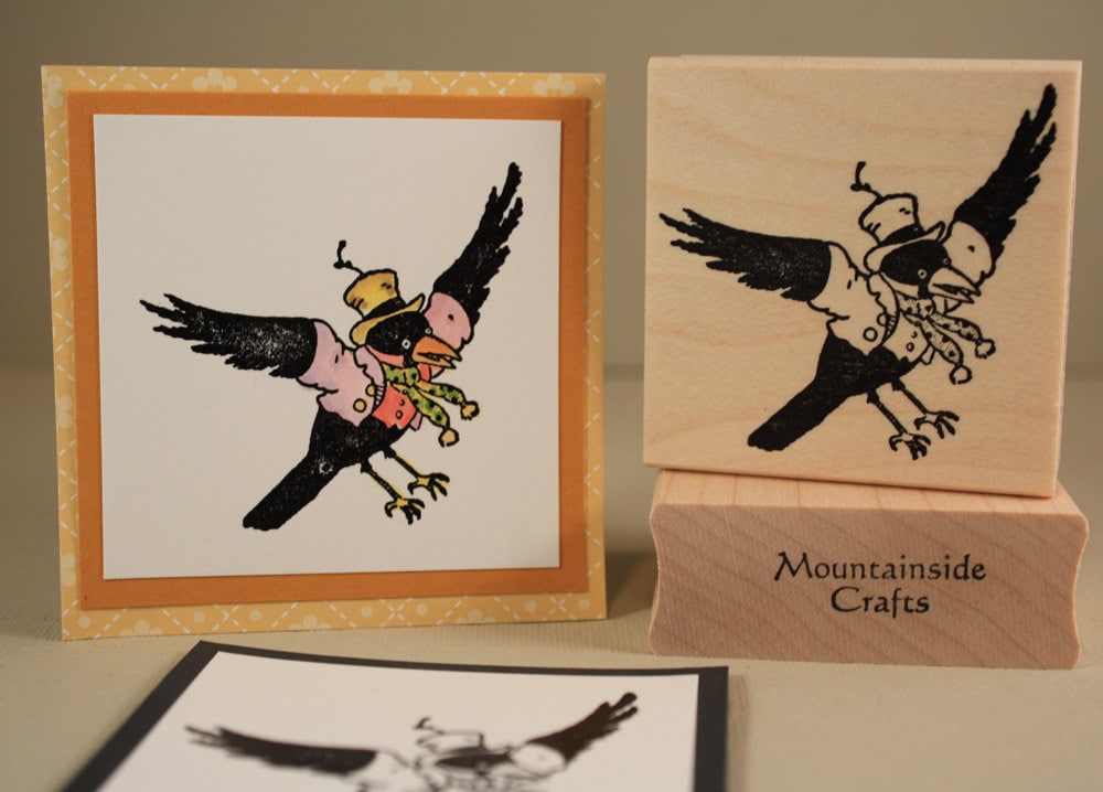 Vintage Crow Rubber Stamp BLACKY THE CROW | Etsy