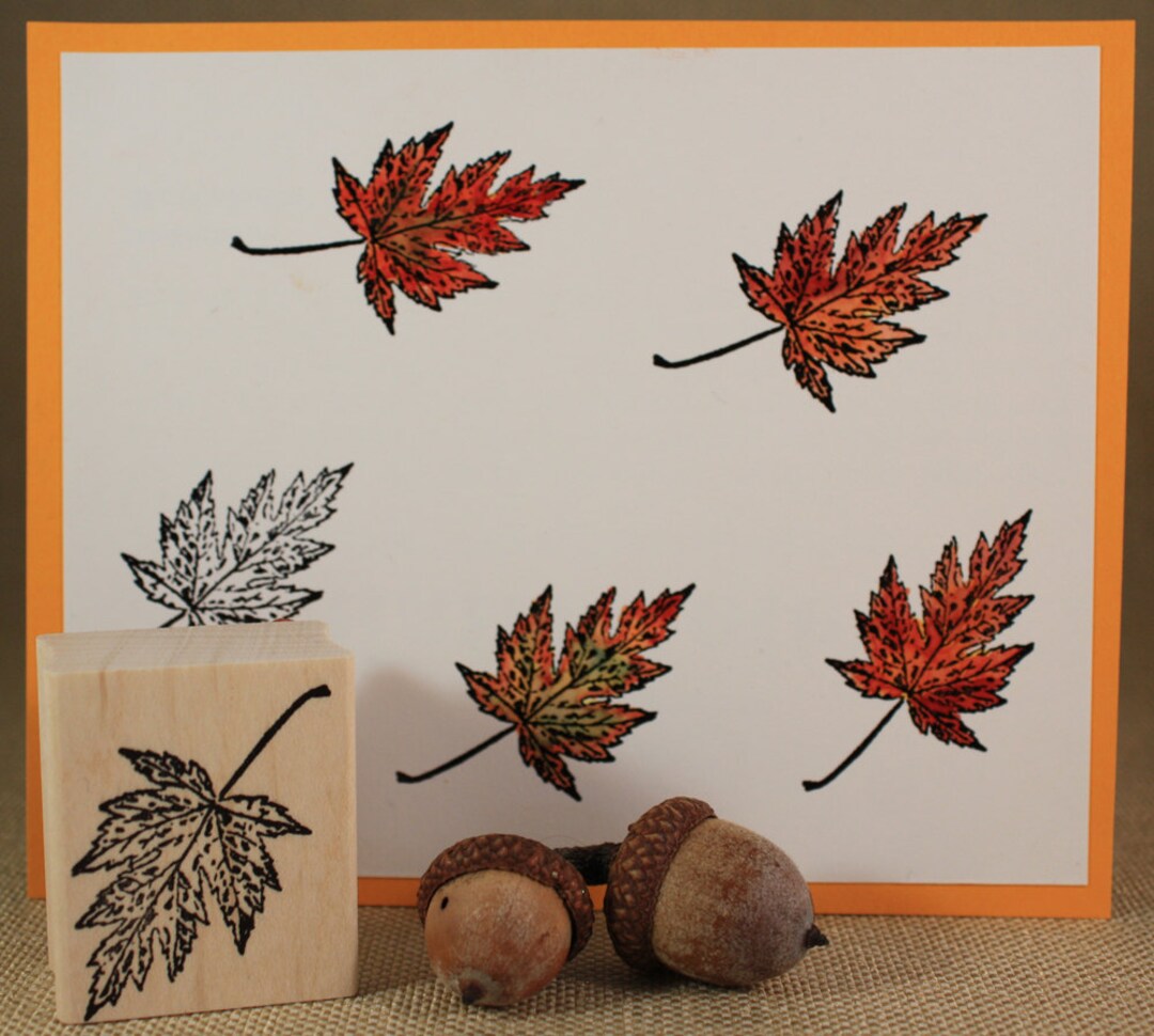 SILVER MAPLE Leaf-wood Mounted Rubber Stamp (mcrs 24-11) - Etsy