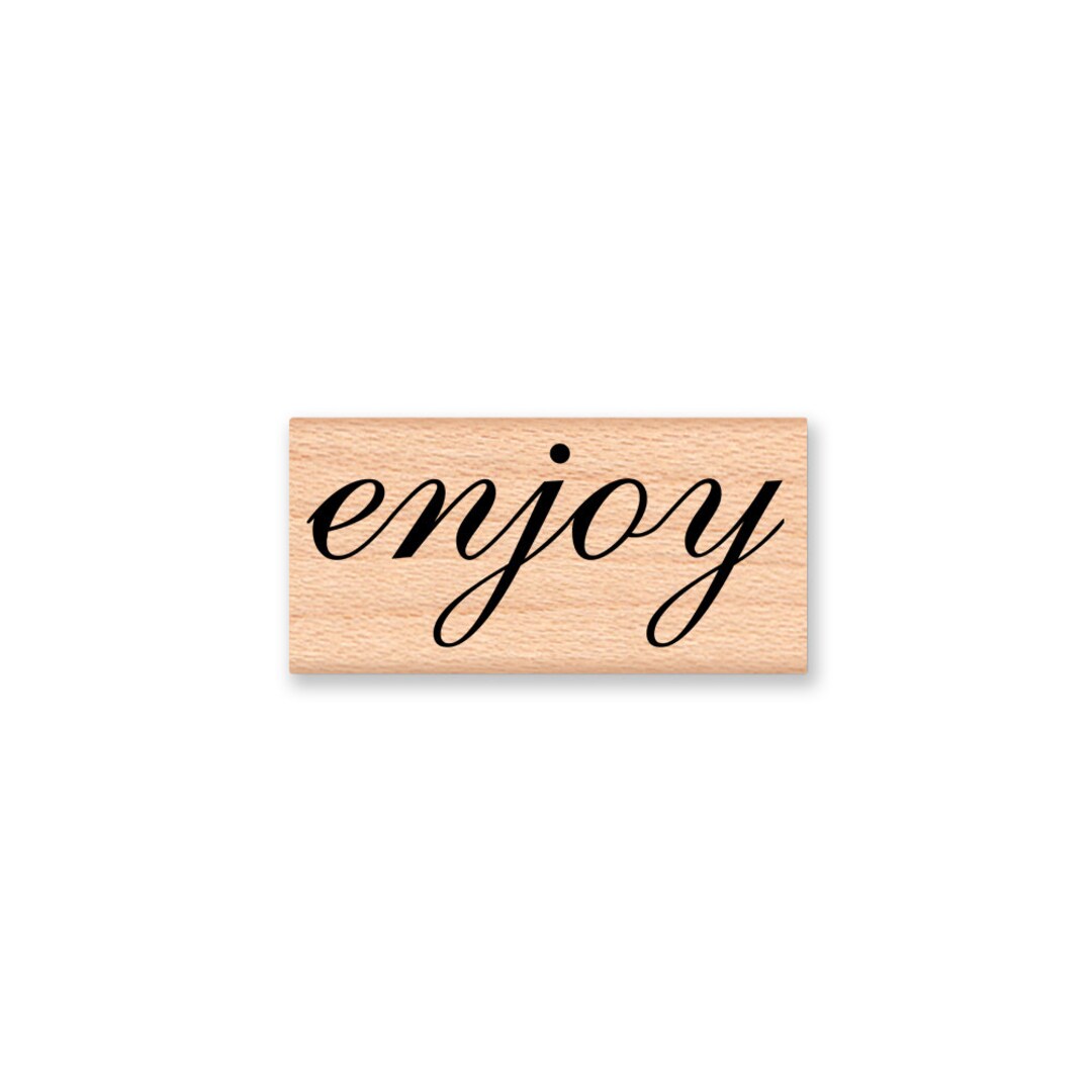 Enjoy-pretty Script Font-wood Mounted Rubber Stamp(28-25) - Etsy