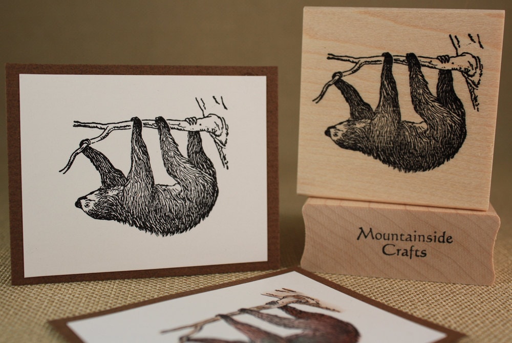 SLOTH Wood Mounted Rubber Stamp MCRS 21-07 - Etsy