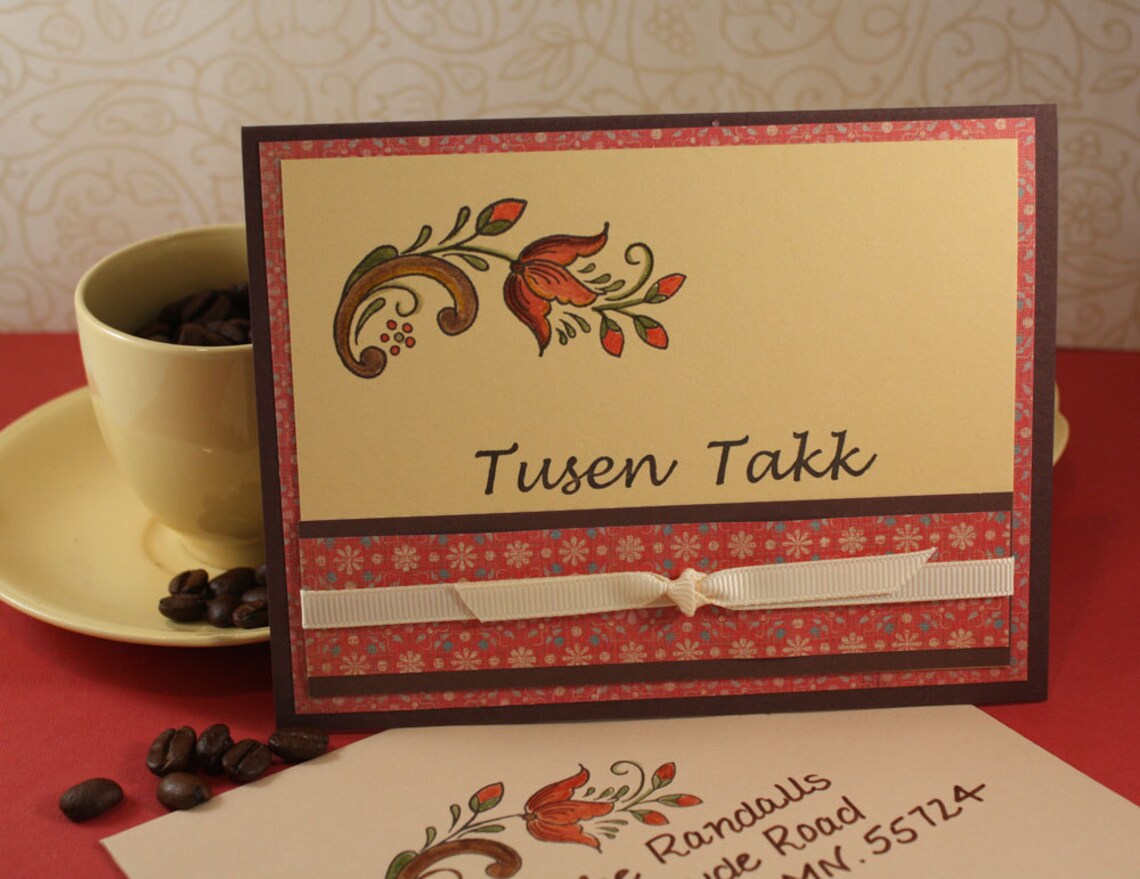 TUSEN TAKK A Thousand Thanks Wood Mounted Rubber Stamp - Etsy