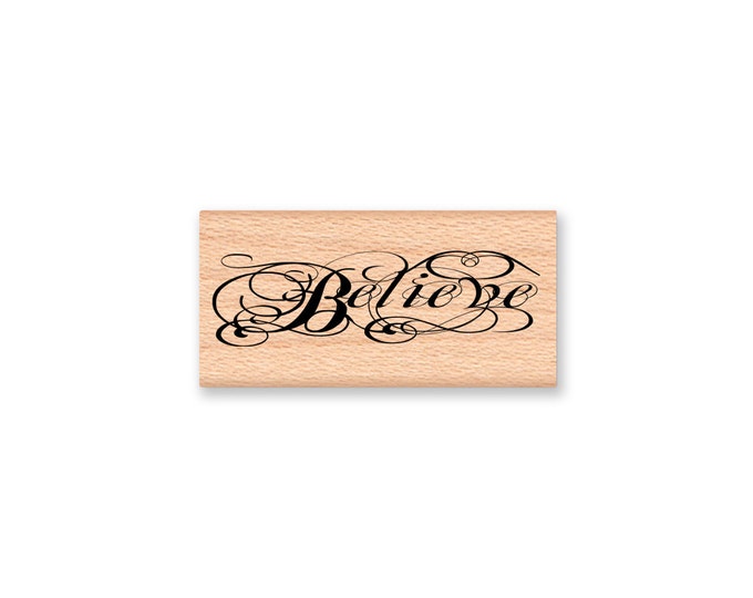 Believe-wood Mounted Rubber Stamp mcrs 26-23 - Etsy