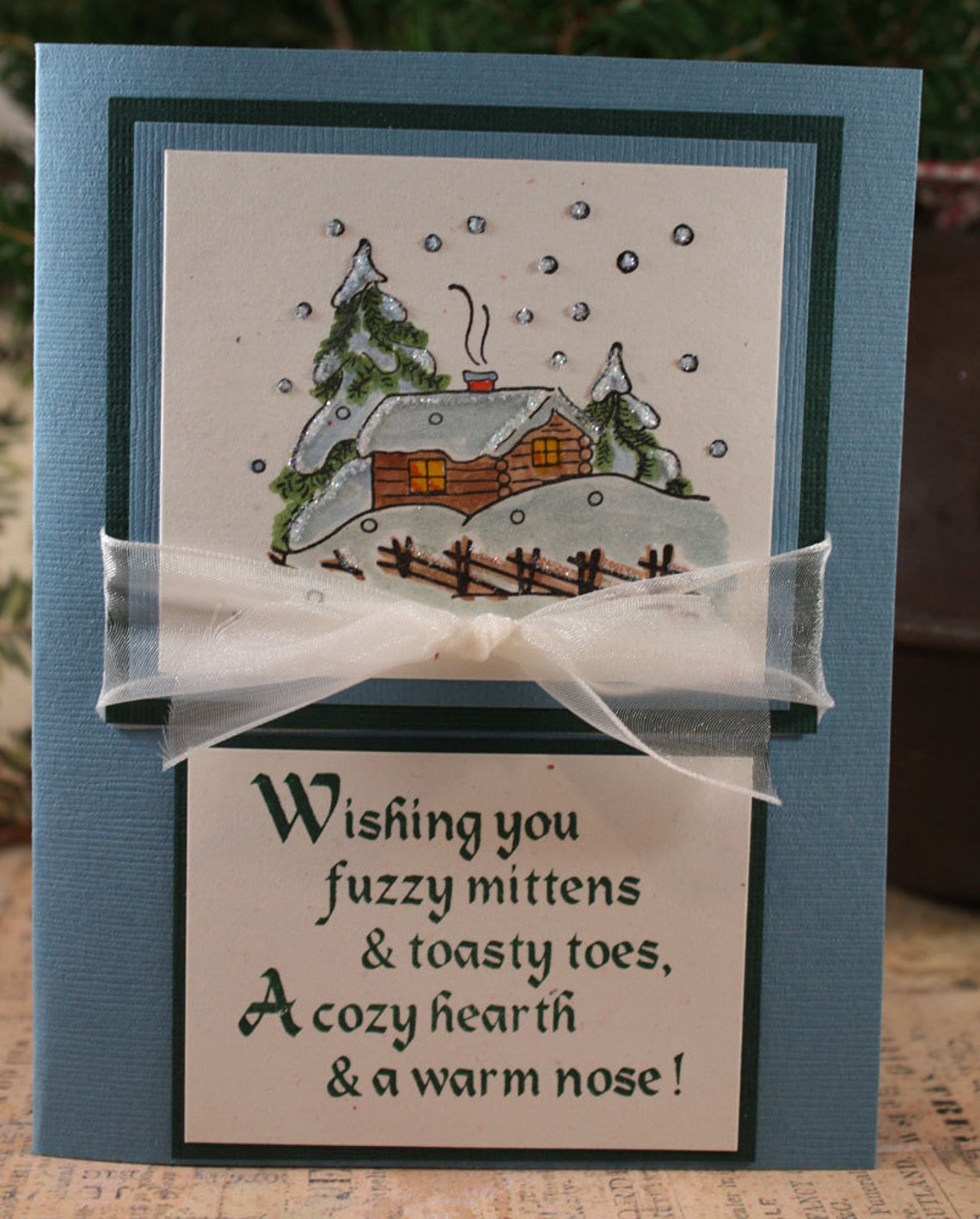 Christmas Rubber Stamp~wishing You Fuzzy Mittens and Toasty Toes, A ...