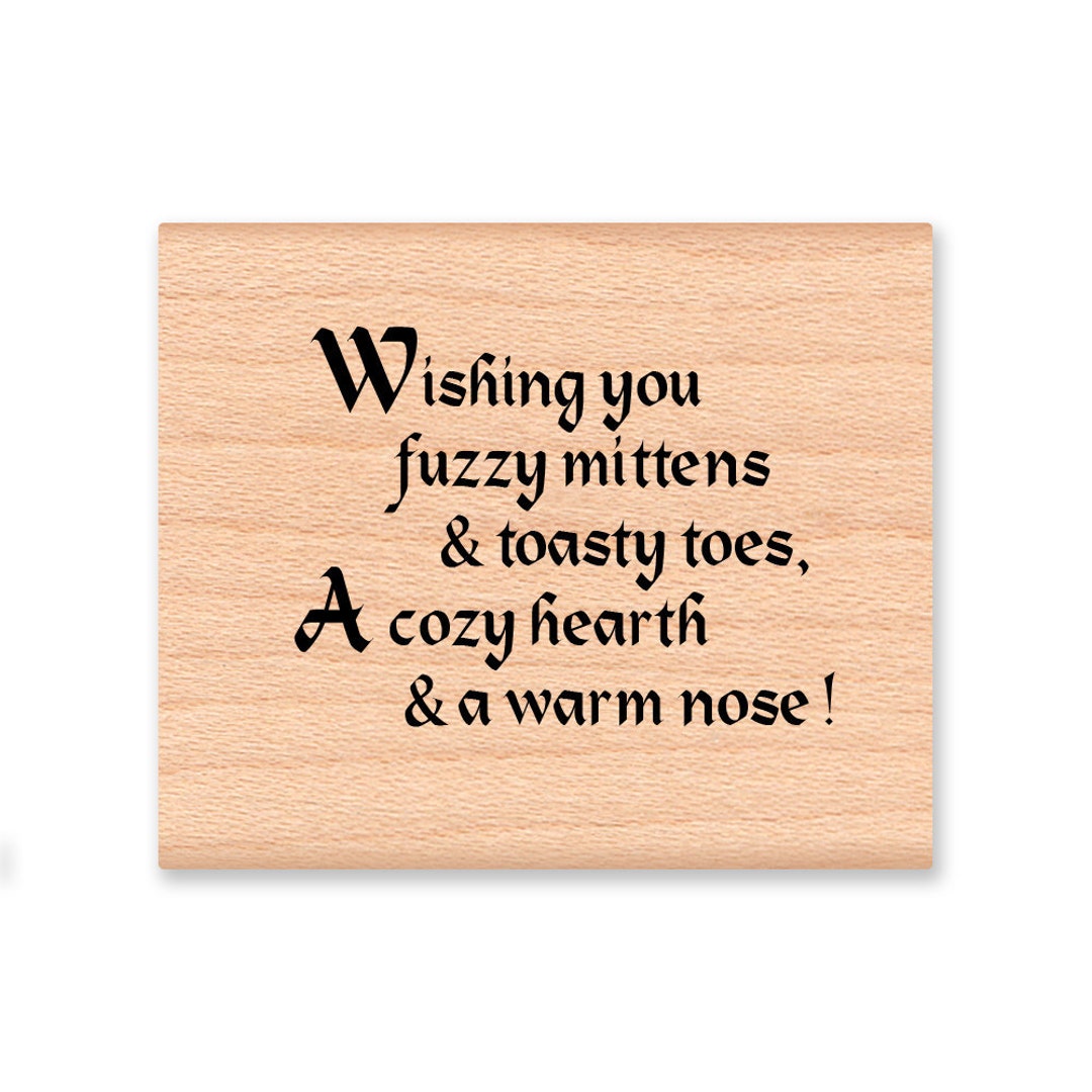 Christmas Rubber Stamp~wishing You Fuzzy Mittens and Toasty Toes, A ...