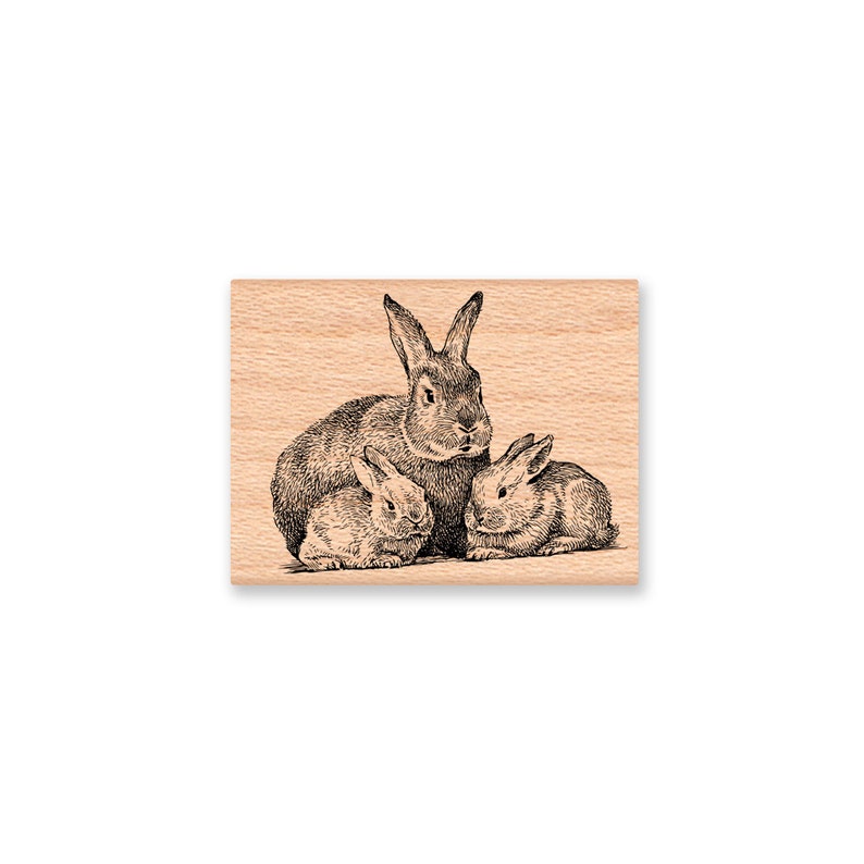 Rabbit Rubber Stamp Rabbits Easter Spring Bunny Bunnies Mommy | Etsy