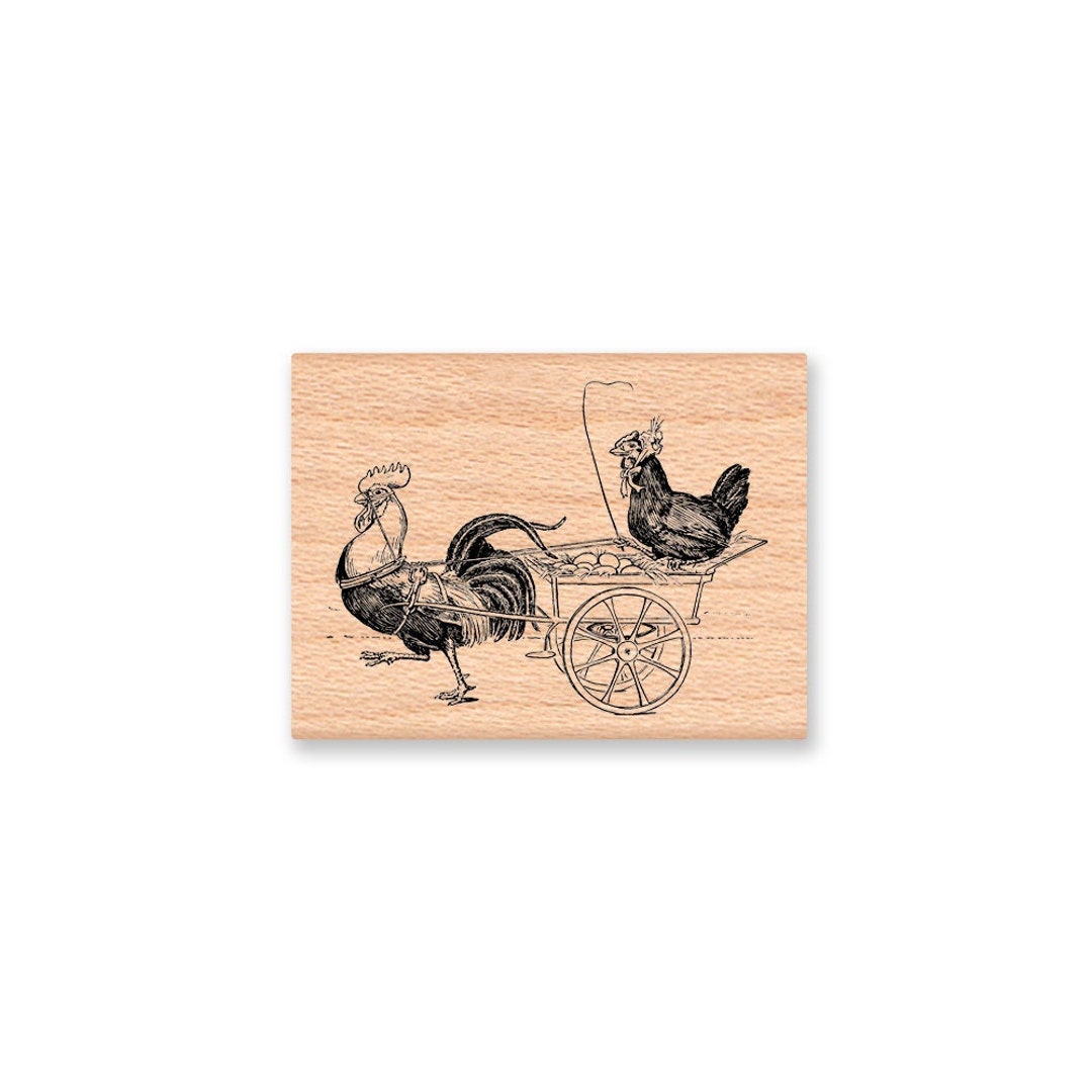 Vintage Chicken and Rooster Stamp~chickens and Eggs to Market~eggs for ...