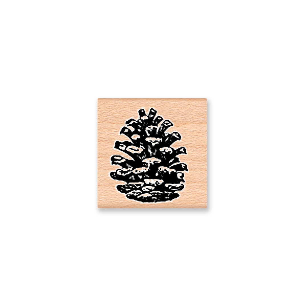 PINE CONE Rubber Stamp~-wood Mounted Rubber Stamp by Mountainside ...
