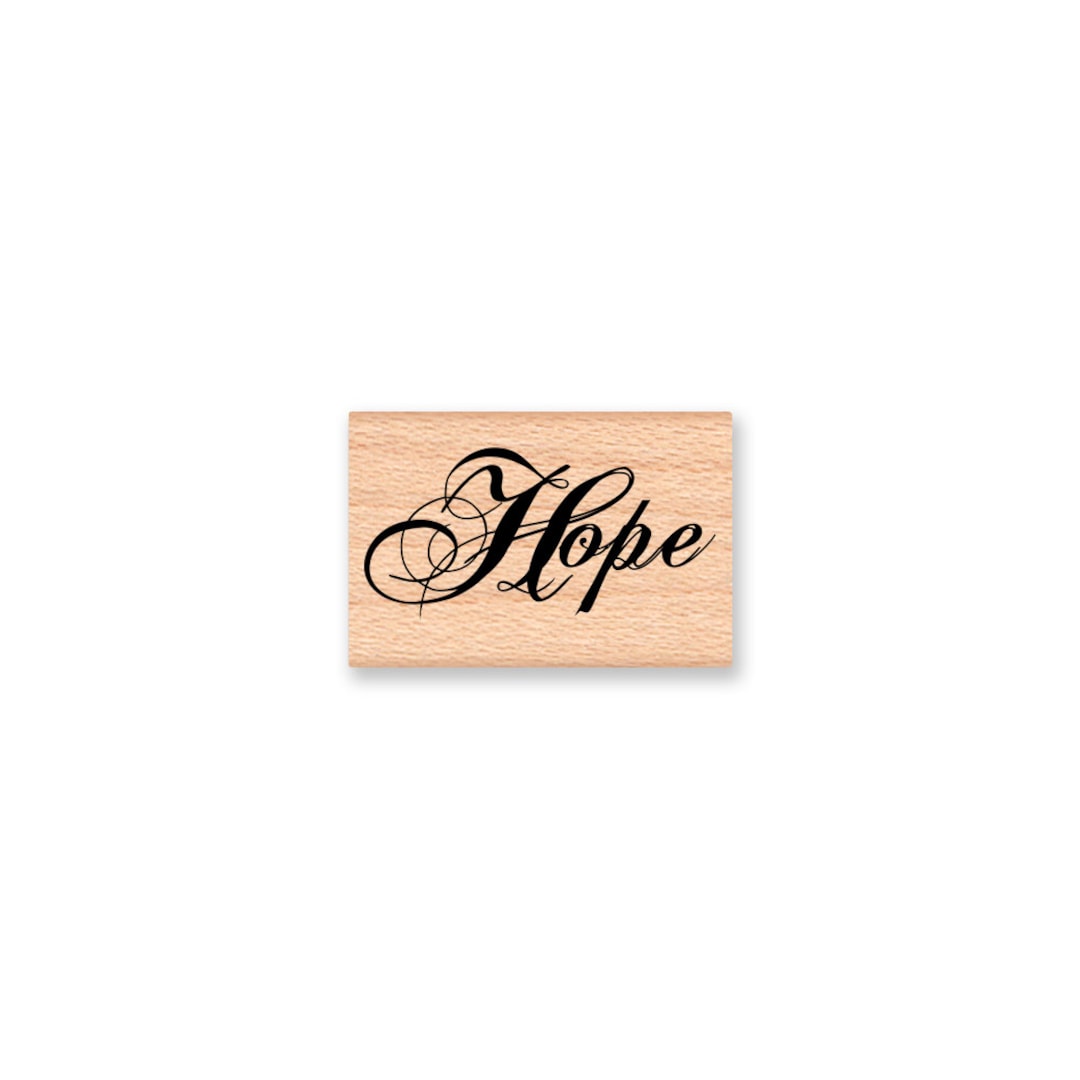 HOPE Rubber Stampwordsget Wellthinking of Youwood Mounted Rubber Stamp ...