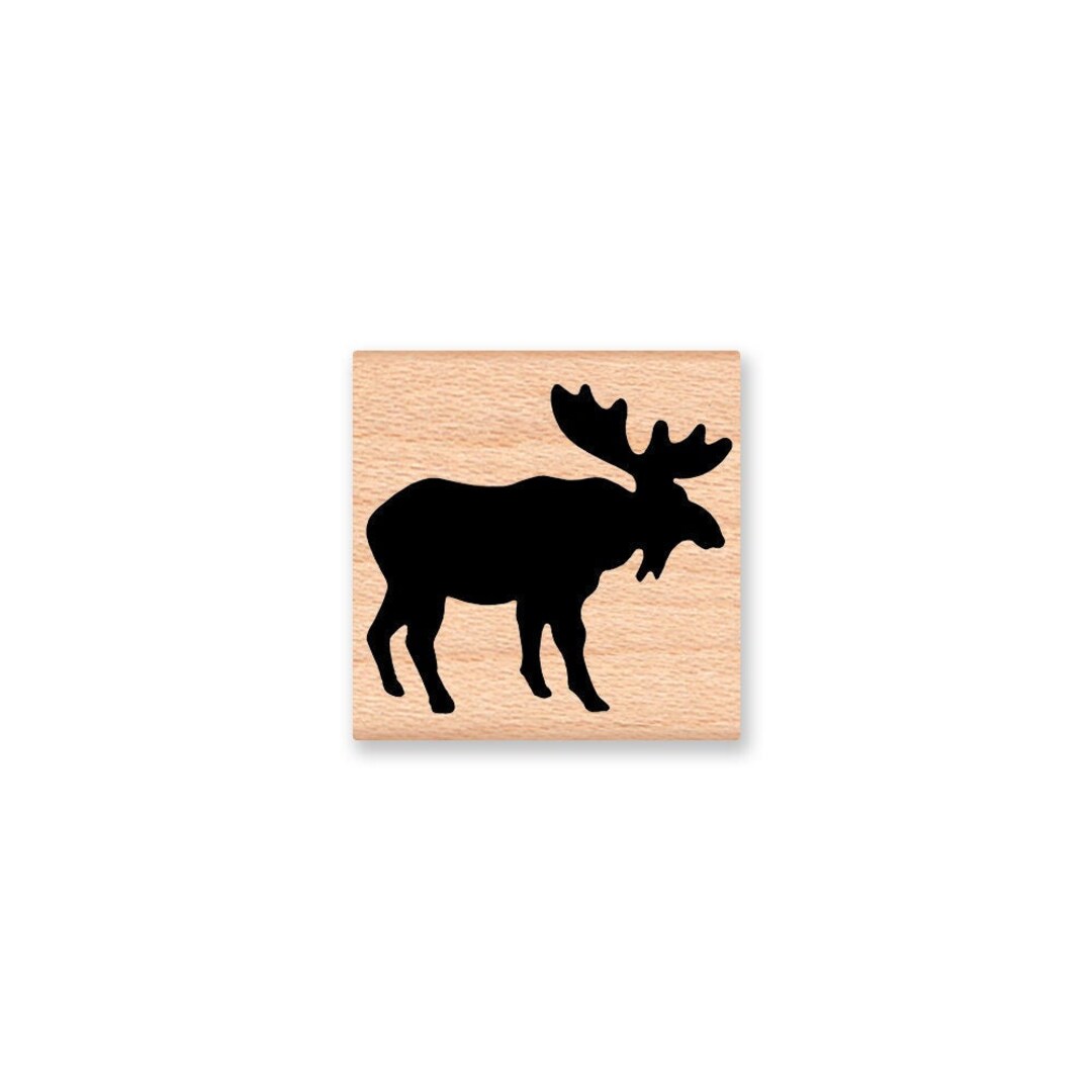 RUBBER Stamp,silhouette Moose,moose Stamp,solid Stamp, Two Sizes Large ...