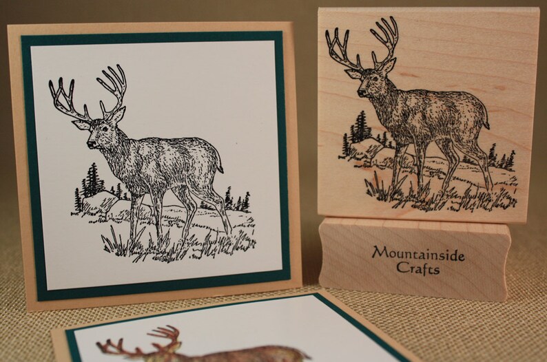 BUCK STAMP DEER Forest Stag Woodland Animal Dad Father's Day ...