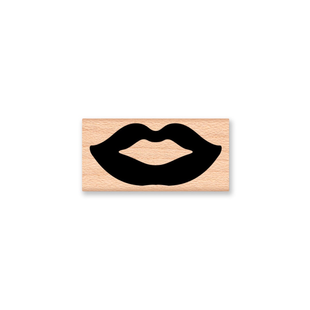 LIPSTICK LIPS- Wood Mounted Rubber Stamp-#41-09 - Etsy
