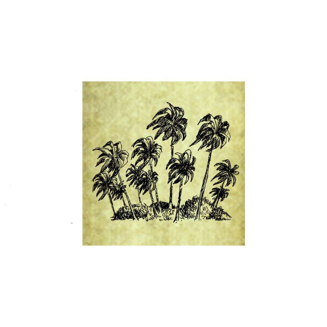 PALM TREES Rubber Stamp~palm Tree~palms~beach Stamps~ocean~sea~nautical ...