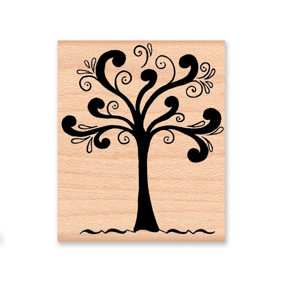 LARGE TREE Rubber Stamp~scandinavian Design Rubber Stamps~all Seasons ...