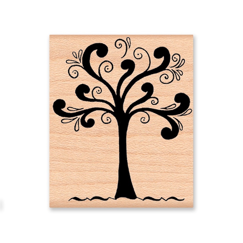 Tree Rubber Stamp - Etsy