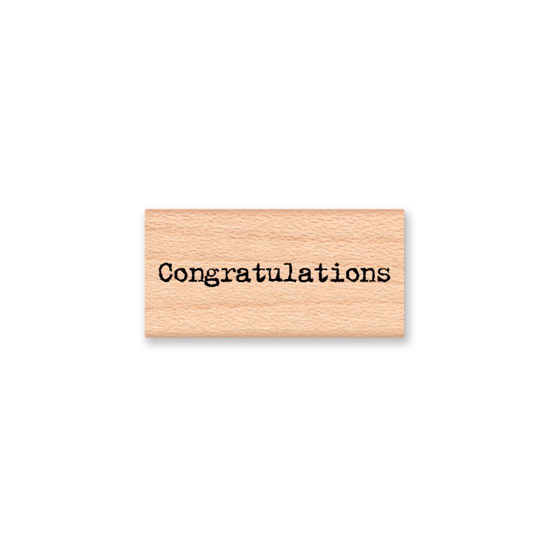 Congratulations-type Font- Wood Mounted Rubber Stamp (MCRS 18-20) - Etsy