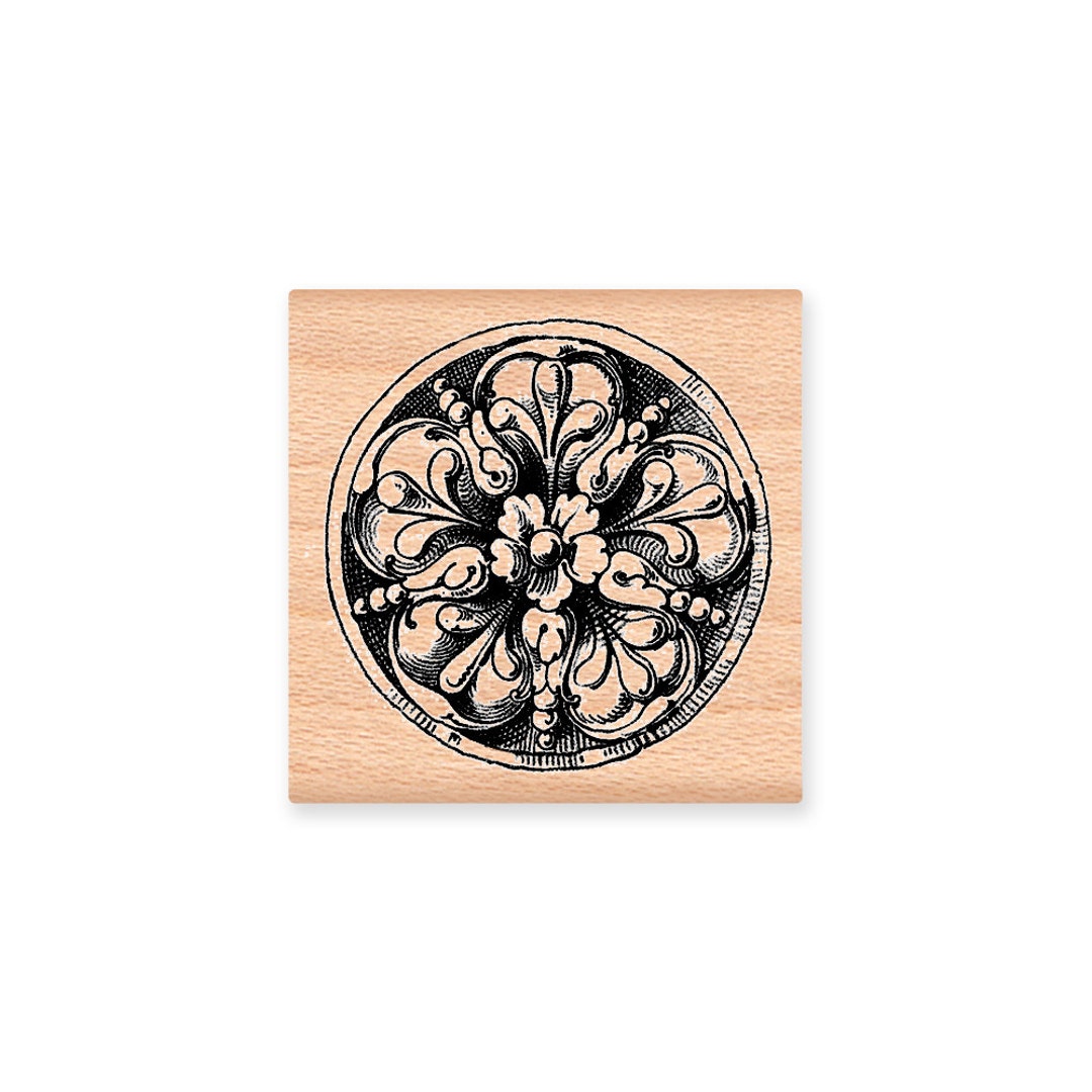 VINTAGE Medallion-wood Mounted Rubber Stamp (45-06) - Etsy