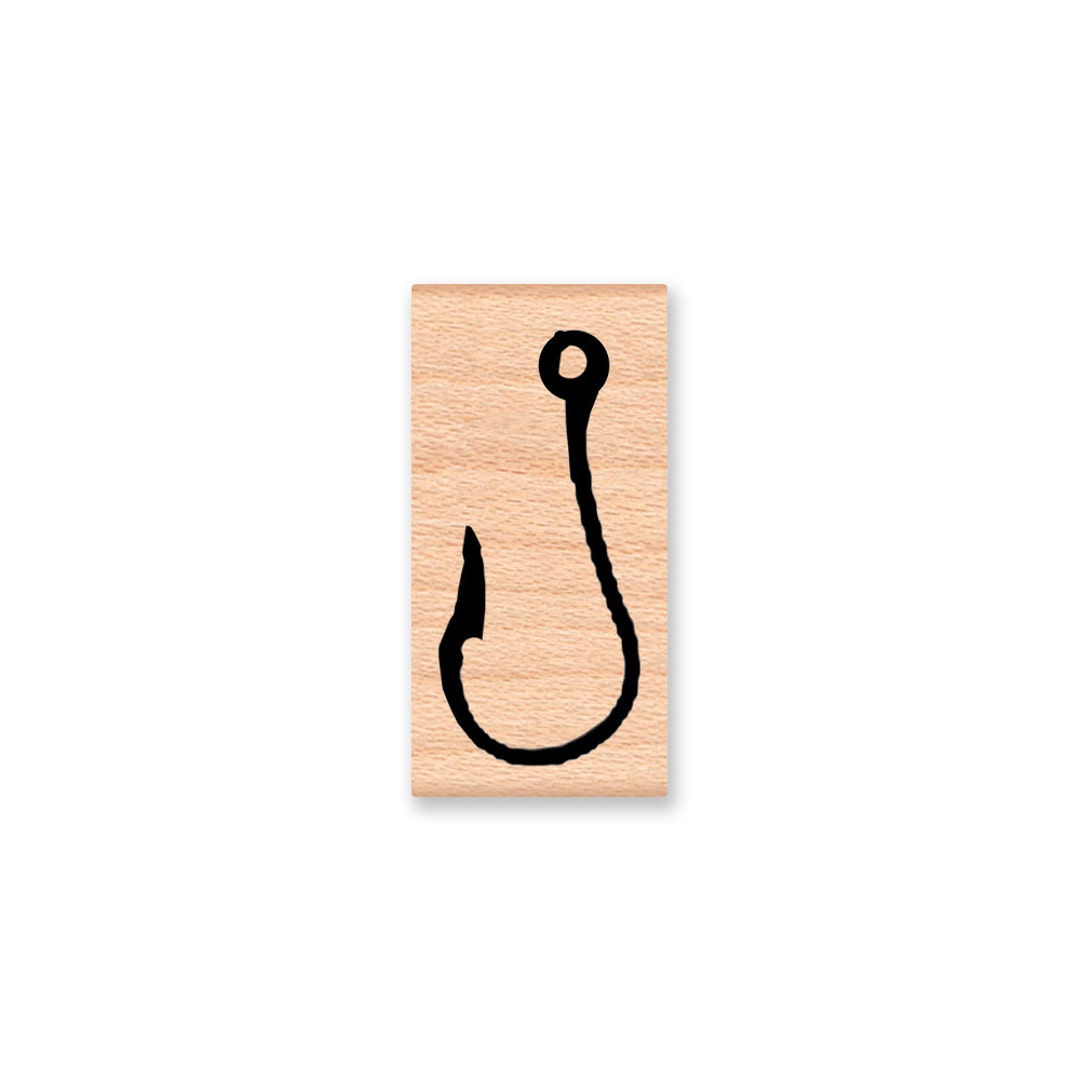 FISH HOOK Rubber Stamp~fishing Stamp~fish Stamp~fishermen~catching Fish ...