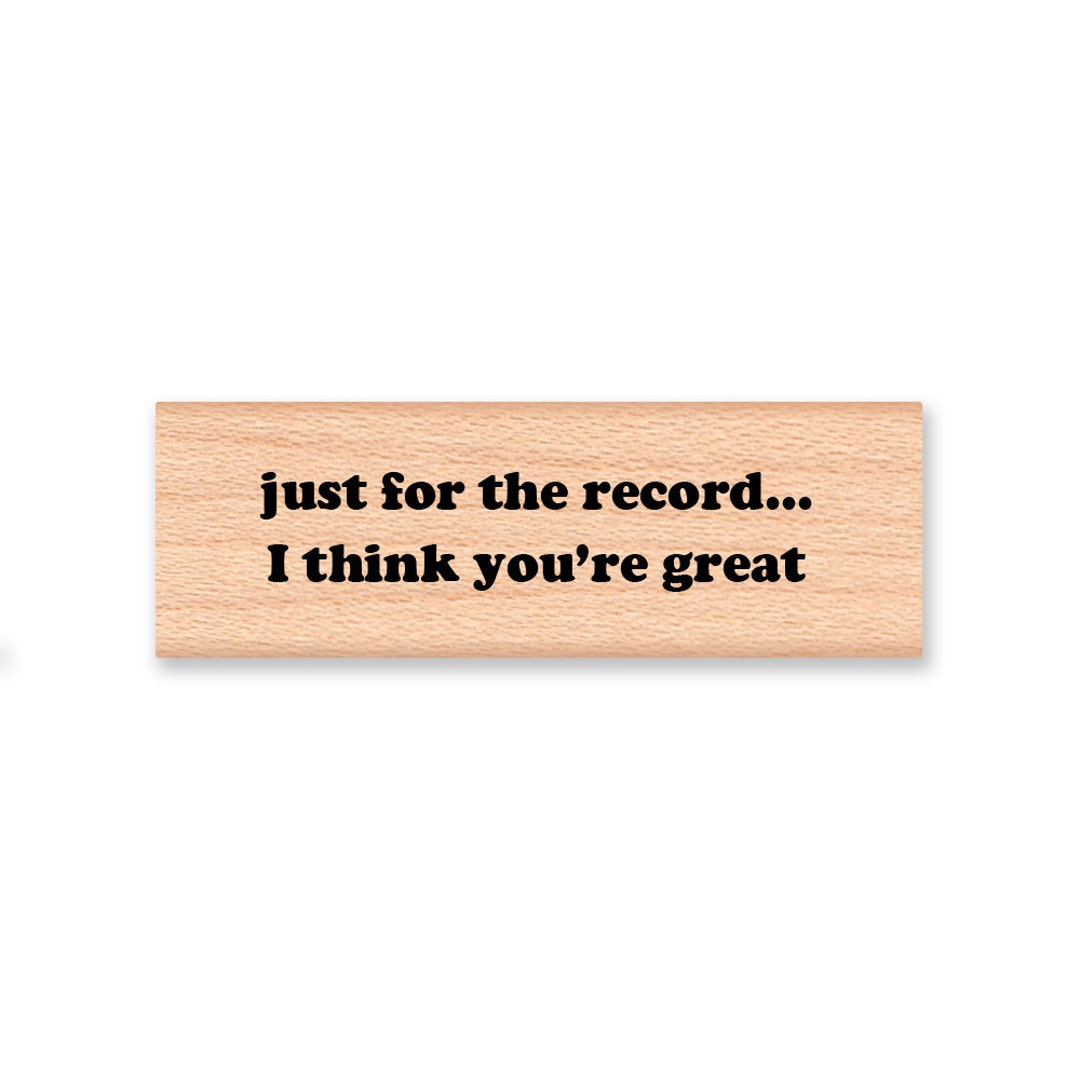 Just for the Record...i Think You're Great Rubber Stamp~music Stamp ...