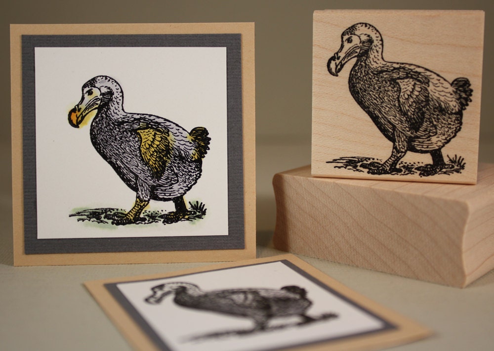 Dodo Bird Rubber Stampextinct Birdwood Mounted Rubber Stamp - Etsy