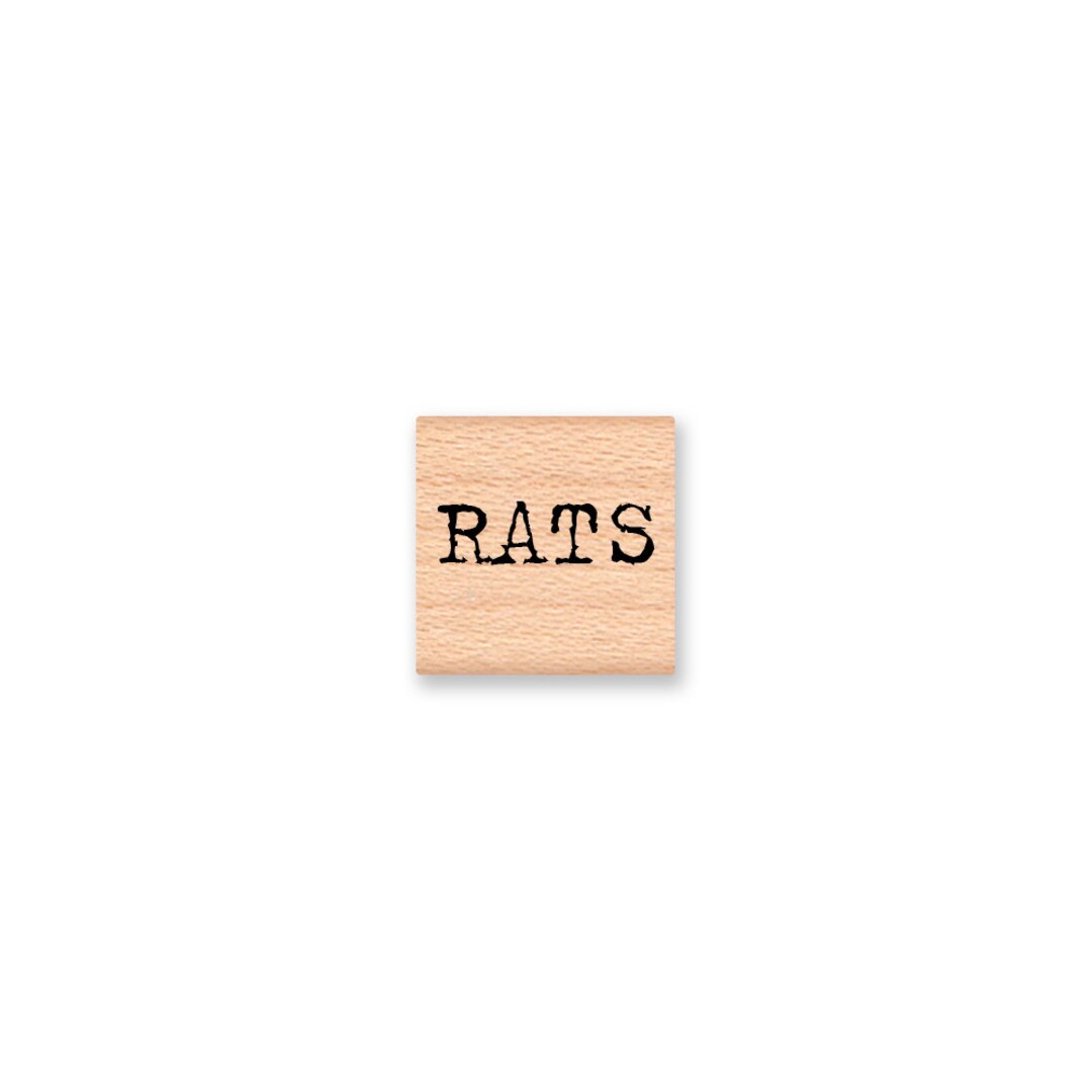 RATS- Stamp-type Font- Wood Mounted Rubber Stamp - Etsy