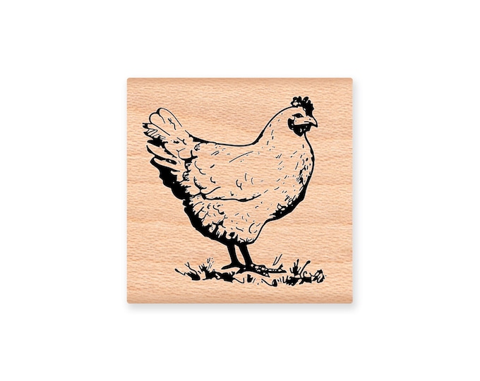 CHICKEN RUBBER STAMP Country Chicken Hen Poultry Farmer Farm Animal ...